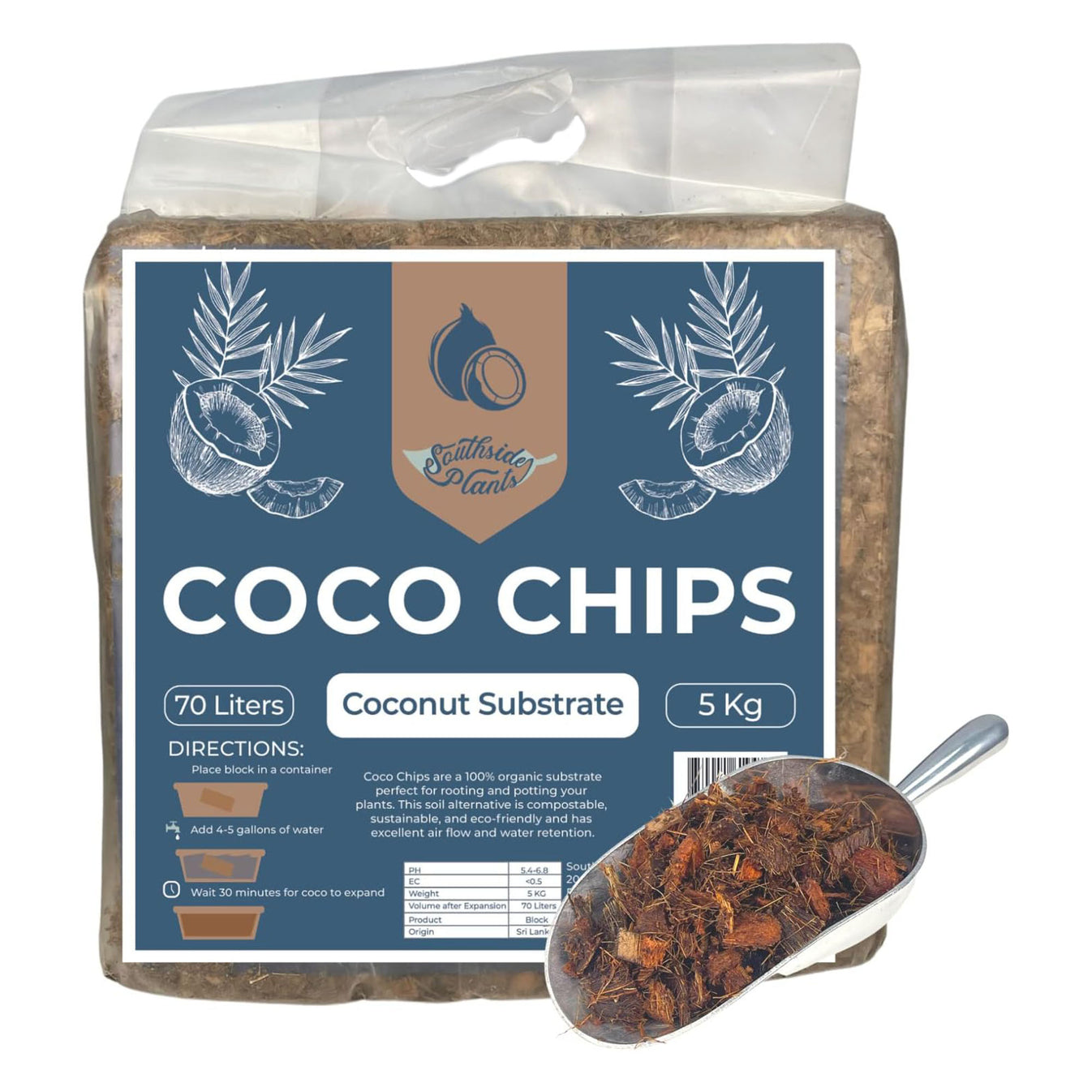 Coco Chip Brick - Chunky Coconut Husk for Soil Aeration – Southside Plants